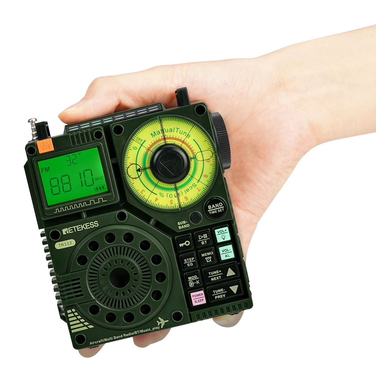 Retekess TR112ラジオ ポータブルラジオ アマチュア無線 vhf 短波ラジオ 充電式 懐中電灯 Bluetooth SOSアラーム ...